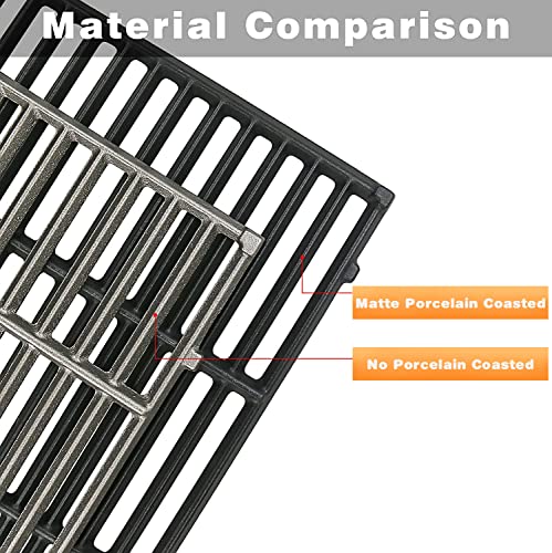 Hisencn 7636 15.3 Inch Flavorizer Bars and 7638 7639 17.5 Inch Cast Iron Grates for Weber Spirit I & II 300 Series, Spirit E310 E320 E330 S310 S320 S330 Gas Grills with Front Control Knobs, 16GA