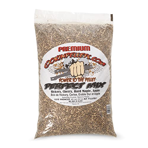 CookinPellets 40 Lb Perfect Mix Hickory, Cherry, Hard Maple, Apple Wood Pellets (4 Pack)