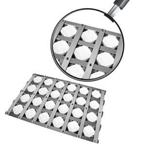 Folocy 17.8125" Grill Heat Plates BBQ Grill Briquette Tray, Stainless Steel Heat Shield Flame Tamer with 72 Ceramic Briquettes for Alfresco ALX2-30C, ALX2-42C, ALX2-42RFG, ALX2-56, ALX2-56BFG