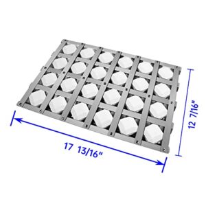 Folocy 17.8125" Grill Heat Plates BBQ Grill Briquette Tray, Stainless Steel Heat Shield Flame Tamer with 72 Ceramic Briquettes for Alfresco ALX2-30C, ALX2-42C, ALX2-42RFG, ALX2-56, ALX2-56BFG