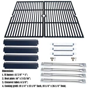 Direct store Parts Kit DG166 Replacement for Charbroil Commercial Gas Grill 463268606,463268007 Repair Kit (SS Burner+SS carry-over tubes + Porcelain Steel Heat Plate+Porcelain Cast Iron Cooking Grid)