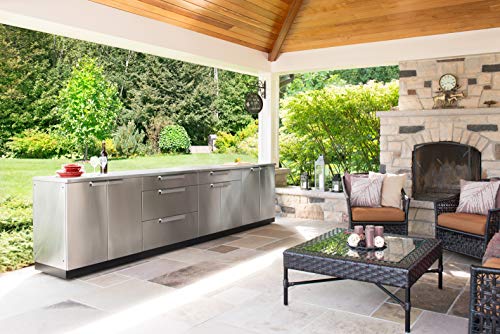 NewAge Products Inc. Outdoor Kitchen Classic 64" W x 24" D 3 Piece Set, Stainless Steel, 65067