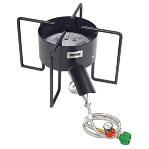 bayou classic kab6 bayou banjo cooker – propane burner for outdoor cooking, outdoor stove – crawfish boiler, homebrew burner – large stock pots – fish boil, gumbo, soup, stew, brewing, tamales