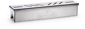 napoleon stainless steel smoker box 67013 add smoky flavor to bbq, easily turn gas grill into smoker, add wood chips or chunks to smoke food on barbecue 16.25 x 2.54 x 3.5