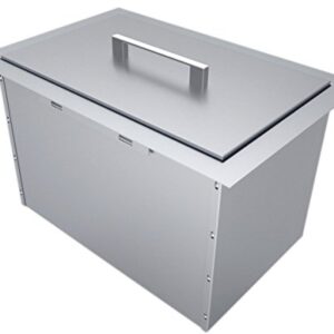 SUNSTONE B-IC14 Over/Under Height Single Basin Insulated Wall Ice Chest with Cover, 14" x 12", Stainless Steel