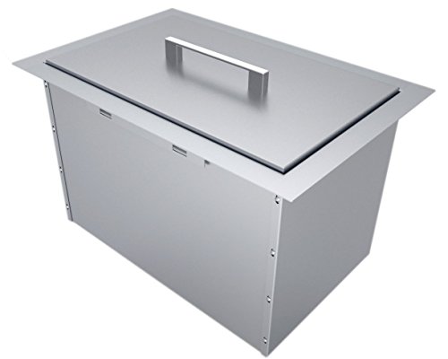 SUNSTONE B-IC14 Over/Under Height Single Basin Insulated Wall Ice Chest with Cover, 14" x 12", Stainless Steel