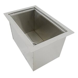 SUNSTONE B-IC14 Over/Under Height Single Basin Insulated Wall Ice Chest with Cover, 14" x 12", Stainless Steel