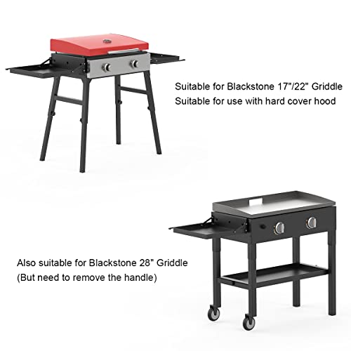 Outdoor BBQ Grill Side Shelf for Blackstone 17/ 22/ 28 Inch, Propane Grill Side Shelf, Table Grill Side Shelf Blackstone Accessories Griddle Caddy, Outdoor BBQ Table Shelf to Store Inside Barbecue Grill