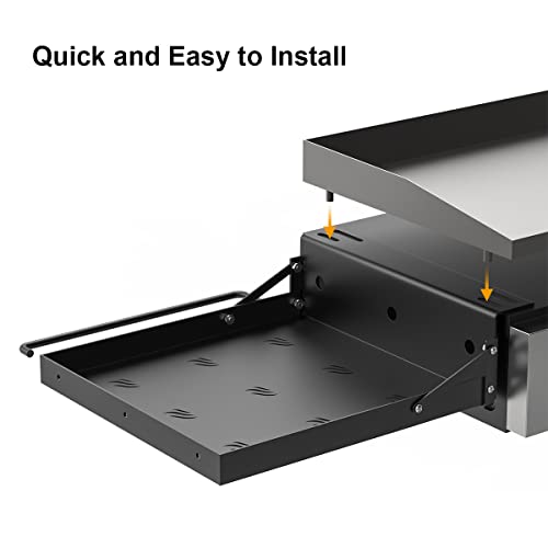 Outdoor BBQ Grill Side Shelf for Blackstone 17/ 22/ 28 Inch, Propane Grill Side Shelf, Table Grill Side Shelf Blackstone Accessories Griddle Caddy, Outdoor BBQ Table Shelf to Store Inside Barbecue Grill