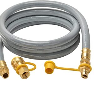 only fire 12 Ft 3/4" ID Natural Gas Hose with Quick Connect/Disconnect Fittings for NG/LP Propane Appliances,Grill,Generator,Patio Heater,Pizza Oven,etc.