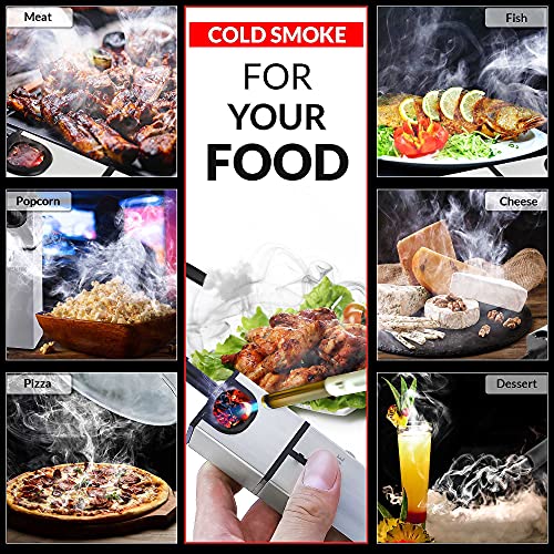 Smoking Gun Cocktail Food Smoker Kit Includes Wood Chips and Accessories, Indoor Drink Mini Smoker, Portable Smoke Infuser For Meat, Drinks, BBQ, Cheese, Veggies & Sous Vide - Gift for Man