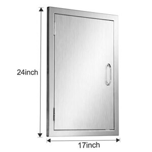 BBQ Access Door 17W x 24H BBQ Island Door Brushed Stainless Steel Perfect for Outdoor Kitchen or BBQ Island (17W x 24H)