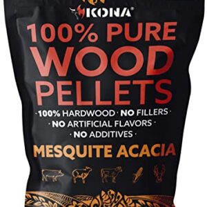 Kona 100% Mesquite Smoker Pellets, Intended for Ninja Woodfire Outdoor Grill, 2 lb Resealable Bag