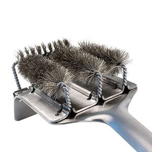 Brush 'n Rake Grill Brush Cleaner Accessory - Coal Rake Tools and Grill Scraper, Cleaning Stainless Steel & Cast Iron Barbecues, Metal Bristles - BBQ Dragon