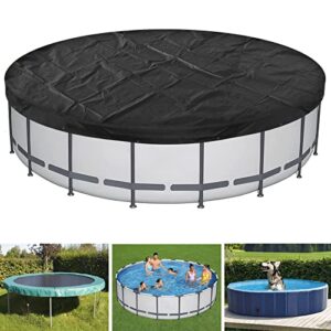 round pool cover 8 ft, pool covers for above ground pools, durable solar pool cover, cold and uv resistant pool winterizing kit, includes winch and cable for easy installation