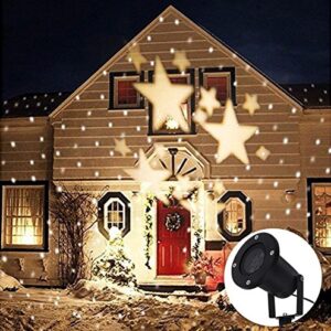 Lightess Christmas Projector Light Star Moving Holiday Decorations Outdoor Indoor Decor LED Landscape Projection Spotlight, Warm White, YG-TYD