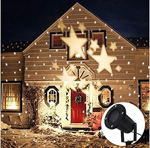 Lightess Christmas Projector Light Star Moving Holiday Decorations Outdoor Indoor Decor LED Landscape Projection Spotlight, Warm White, YG-TYD