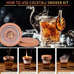 Dad Gifts from Daughter - Birthday Gifts for Grandpa Old Fashioned Smoker Kit with Wood Chips for Cocktail, Whiskey, Drink, Father Day Gifts Bourbon Gifts for Men Boyfriend Husband Grandpa