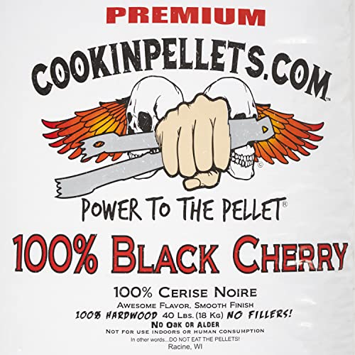 CookinPellets Premium Hickory Grill Smoker Smoking Wood Pellets, 40 Pound Bag Bundle with CookinPellets Black Cherry Smoker Smoking Hardwood Wood Pellets, 40 Pound Bag