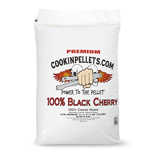 CookinPellets Premium Hickory Grill Smoker Smoking Wood Pellets, 40 Pound Bag Bundle with CookinPellets Black Cherry Smoker Smoking Hardwood Wood Pellets, 40 Pound Bag