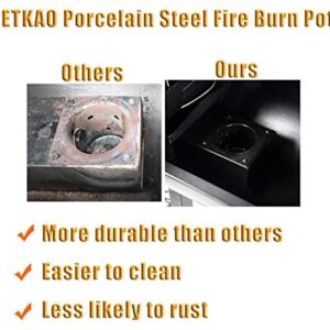 PETKAO Porcelain Steel Fire Burn Pot, BCA012 Heat Baffle Diffuser and Igniter for Traeger and Most Pit Boss Pellet Grill Burner