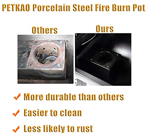 PETKAO Porcelain Steel Fire Burn Pot, BCA012 Heat Baffle Diffuser and Igniter for Traeger and Most Pit Boss Pellet Grill Burner