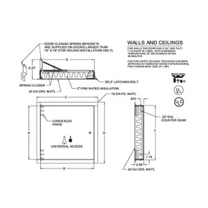 Best - 22" x 30" Fire Rated Insulated Access Door with Flange