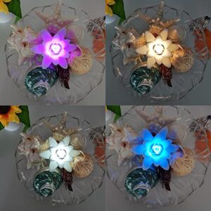 LARDUX Led Floating Candles - 4 Inch Large Flameless Floating Flower Candles Waterproof Reusable Pool Lights Battery-Operated for Swimming Pool Bathtub Fountain Decorations - Pack of 4