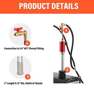 LAOTZU FORGE Propane Forge Burner, High 90K BTU Output Metal Forge Burner- Heats up to 2600°F, Gas Ball Valve, Air Choke to Adjust Flame, Brass Gas Fitting, Forge Burner for Metal Knife Making Farrier Forge Furnace for Starter (1 Burner)