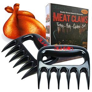 silkbon meat claws, best pulled pork shredder, meat shredder claws, bear claws paws bbq smoker shredding non-slip curved claw handles for lifting, serving grilling chicken, turkey meat tenderizer