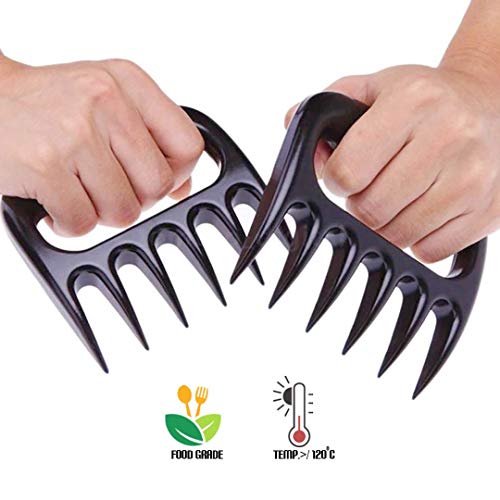 SILKBON Meat Claws, Best Pulled Pork Shredder, Meat Shredder Claws, Bear Claws Paws BBQ Smoker Shredding Non-Slip Curved Claw Handles for Lifting, Serving Grilling Chicken, Turkey Meat Tenderizer