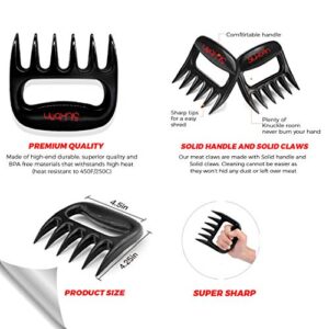 SILKBON Meat Claws, Best Pulled Pork Shredder, Meat Shredder Claws, Bear Claws Paws BBQ Smoker Shredding Non-Slip Curved Claw Handles for Lifting, Serving Grilling Chicken, Turkey Meat Tenderizer