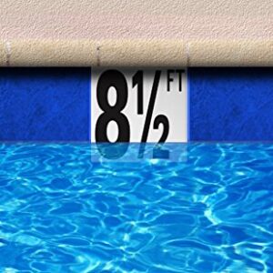 Ceramic Swimming Pool Deck Depth Marker " 3" Abrasive Non-Slip Finish, 5 inch Font