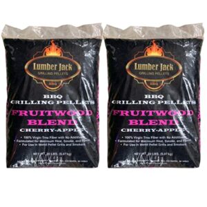 bbqpelletsonline lumber jack fruitwood blend 80% cherry and 20% apple bbq pellets | 40 pounds