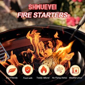 Shwuevei 65 pcs Fire Starter - Natural Fire Starters for Fireplace, Pellet Stove & Wood, Fire Pit, Smoker, BBQ, Chimney, Pizza Oven - Fire Starters for Grill, Charcoal Starter