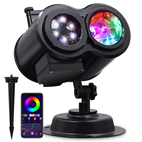 Holiday Projector Lights,App Control,Halloween Projection Outdoor,Christmas Light Projector,16 HD Holiday Slides+10 Optional Ocean Waves,IP65 Waterproof,Christmas and Birthday Party Decorations