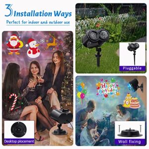 Holiday Projector Lights,App Control,Halloween Projection Outdoor,Christmas Light Projector,16 HD Holiday Slides+10 Optional Ocean Waves,IP65 Waterproof,Christmas and Birthday Party Decorations