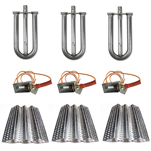 Htanch SN2461 (3-Pack) SA2461(3-Pack) 16GA Stainless Steel Heat Plate Burner and Electrode Replacement for American Outdoor Grill 24NB, 24NG, 24NP, 24PC, 36NB, 36PC and Dyna-Glo DCP480CSP