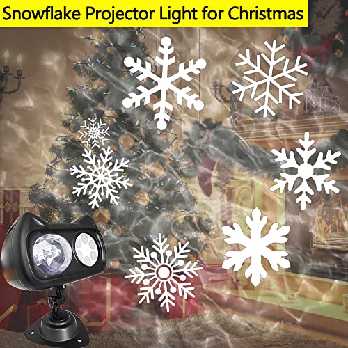 FCXJTU Christmas Halloween Projector Lights Outdoor, 2-in-1 LED Christmas Snowflake Projectors with 96 HD Effects 3D Ocean Wave Patterns Waterproof Remote Control Timer for Xmas Party Decorations