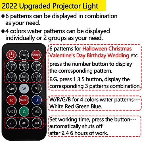 FCXJTU Christmas Halloween Projector Lights Outdoor, 2-in-1 LED Christmas Snowflake Projectors with 96 HD Effects 3D Ocean Wave Patterns Waterproof Remote Control Timer for Xmas Party Decorations