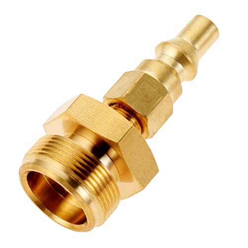 GUOFALDE 1/4" Quick Connect Disconnect Plug, Low Pressure Convert, Propane Brass Adapter Quick Connect Fitting, with 1lb Bottle Tank Thread for RV Portable BBQ Grill, Heater