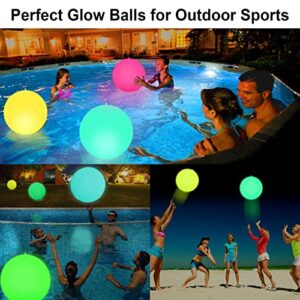 Solar Floating Pool Lights, 14" Pool Lights That Float with RGB Color Changing Inflatable Waterproof Solar Pool Lights for Swimming Pool Hangable Solar Pool Balls for Beach Garden Pathway (2 Pack)