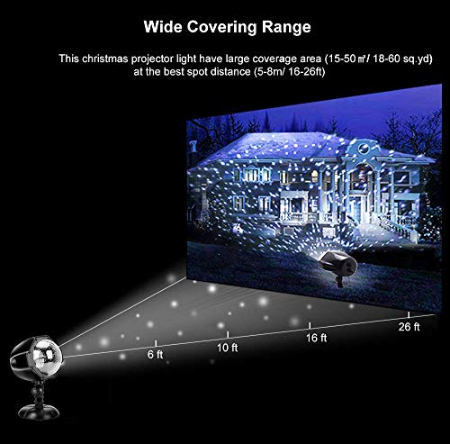 UPODA LED Snowfall Projector Lights Outdoor Christmas Snowfall Light Waterproof with Wireless Remote for Garden House Xmas, Valentine’s Day, Wedding, Parties