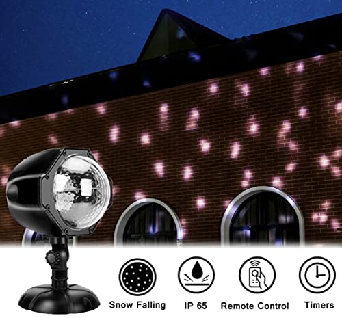 UPODA LED Snowfall Projector Lights Outdoor Christmas Snowfall Light Waterproof with Wireless Remote for Garden House Xmas, Valentine’s Day, Wedding, Parties