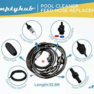 Amptyhub G6 Pool Cleaner Feed Hose Replacement for Zodiac Polaris 280 380 Black Max pool cleaner (Not compatiable With Polaris 360)