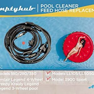 Amptyhub G6 Pool Cleaner Feed Hose Replacement for Zodiac Polaris 280 380 Black Max pool cleaner (Not compatiable With Polaris 360)