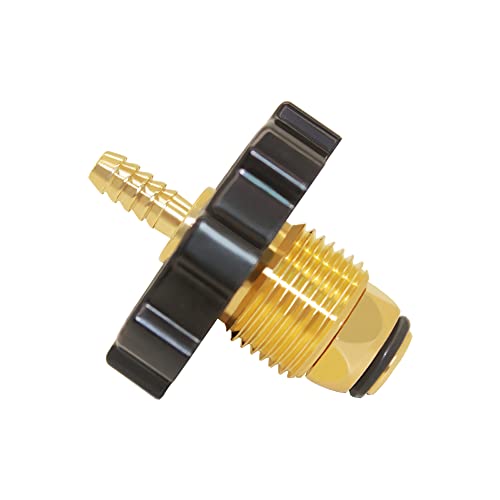 ANPTGHT Soft Nose POL Propane Gas Tank Adapter Plug with Excess Flow X 1/4 Inch Hose Barb Thread Fitting Solid Brass Propane Plug Adapter