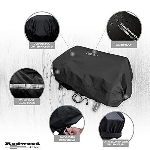 Table Top Grill Cover for Smoke Hollow 205 PT300B - Outdoor Use, Heavy Duty, Waterproof, Drawstring Design by Redwood Grill Supply