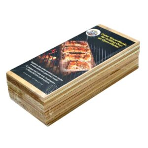 east coast cedar planks for grilling salmon made from 100% natural maine white cedar -12 pack – adds a delicious smokey flavor – great for all fish and meats…