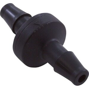 check valve, ozone, aquasunozone, 1/4″ barb kynar, black